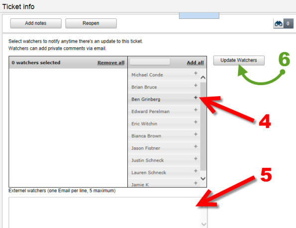 Adding Watchers to Tickets-LiveHelpNow-Knowledgebase